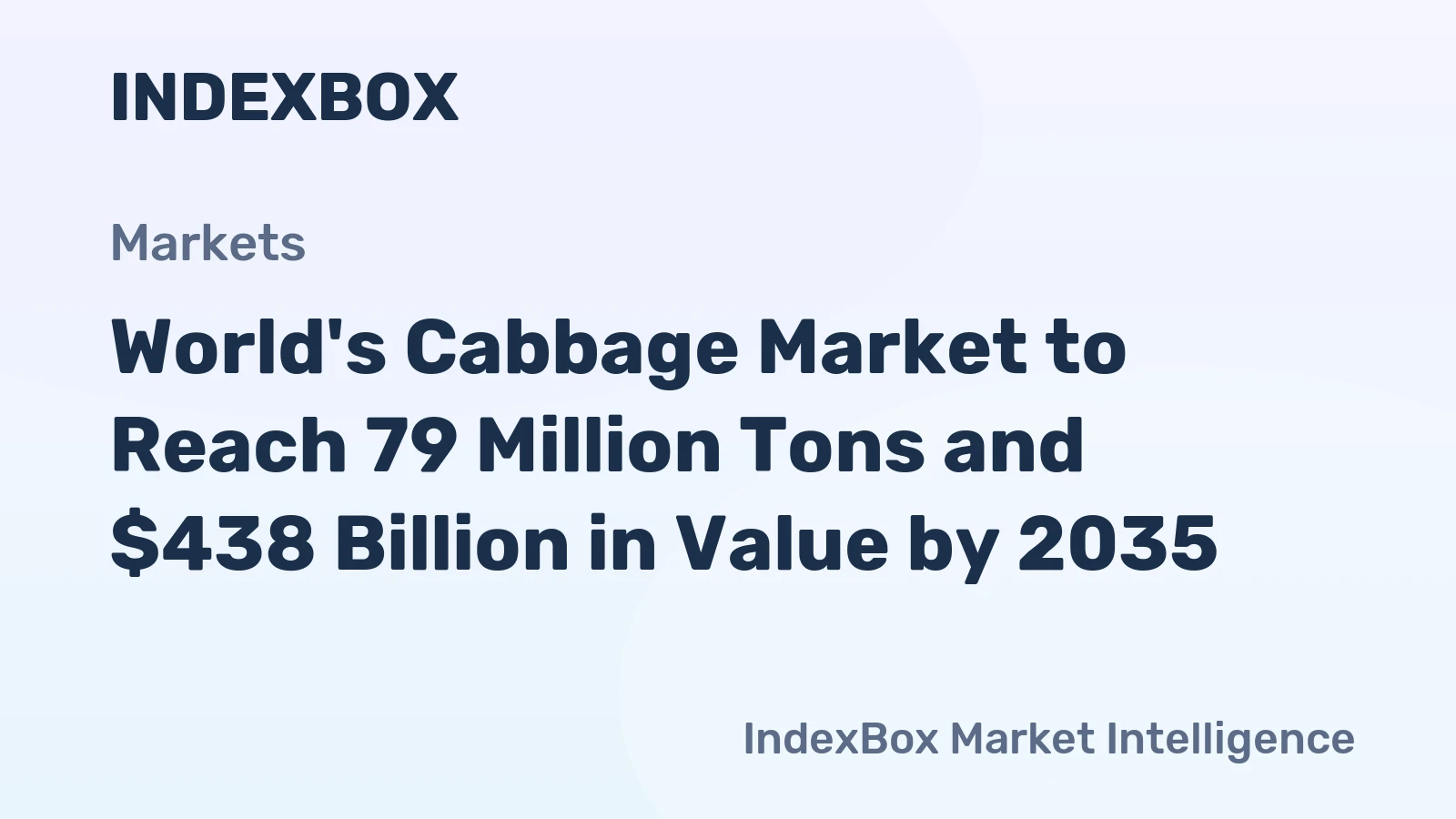 World's Cabbage Market to Reach 79 Million Tons and $438 Billion in Value by 2035