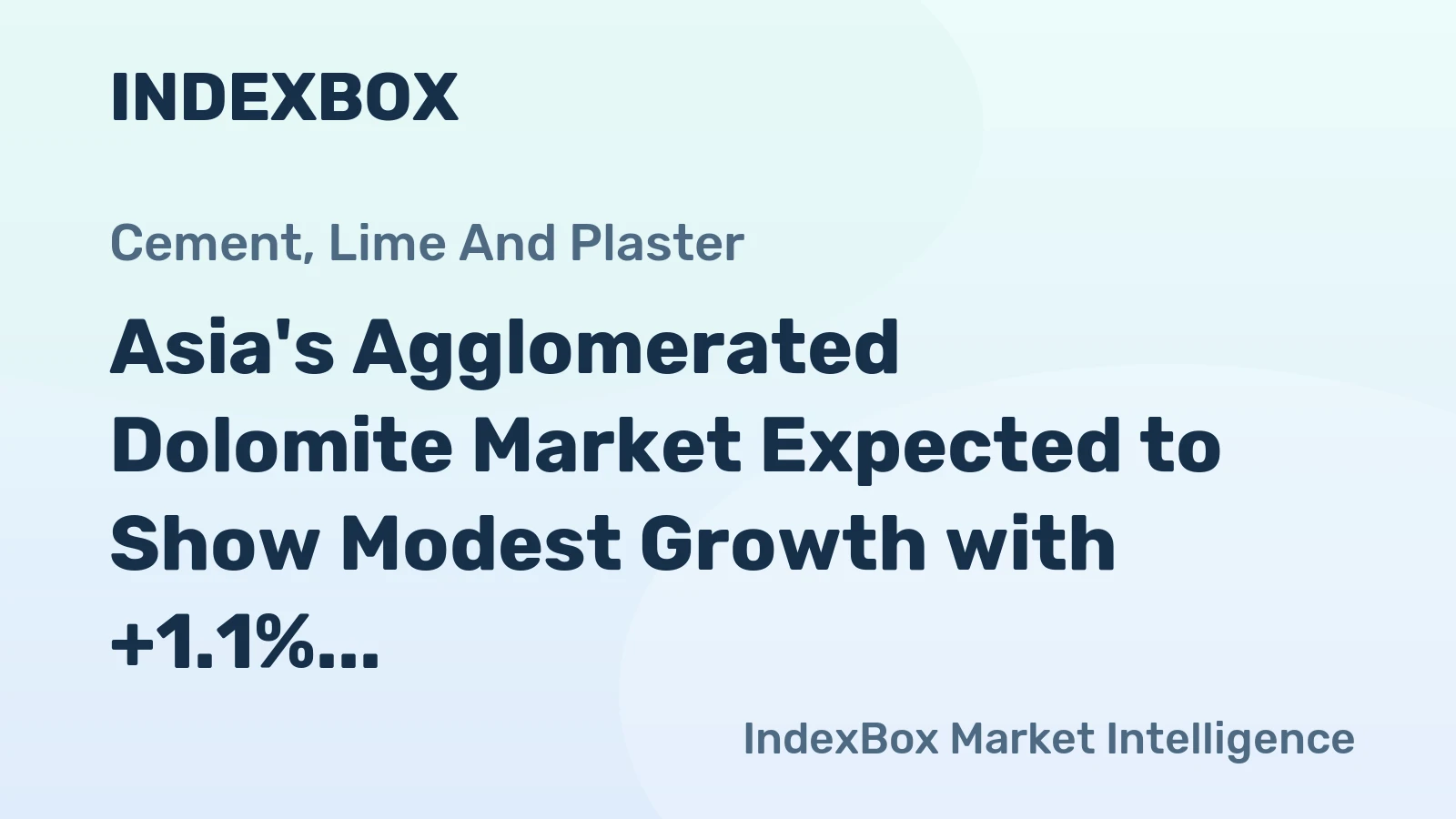 Asia's Agglomerated Dolomite Market Expected to Show Modest Growth with +1.1% CAGR