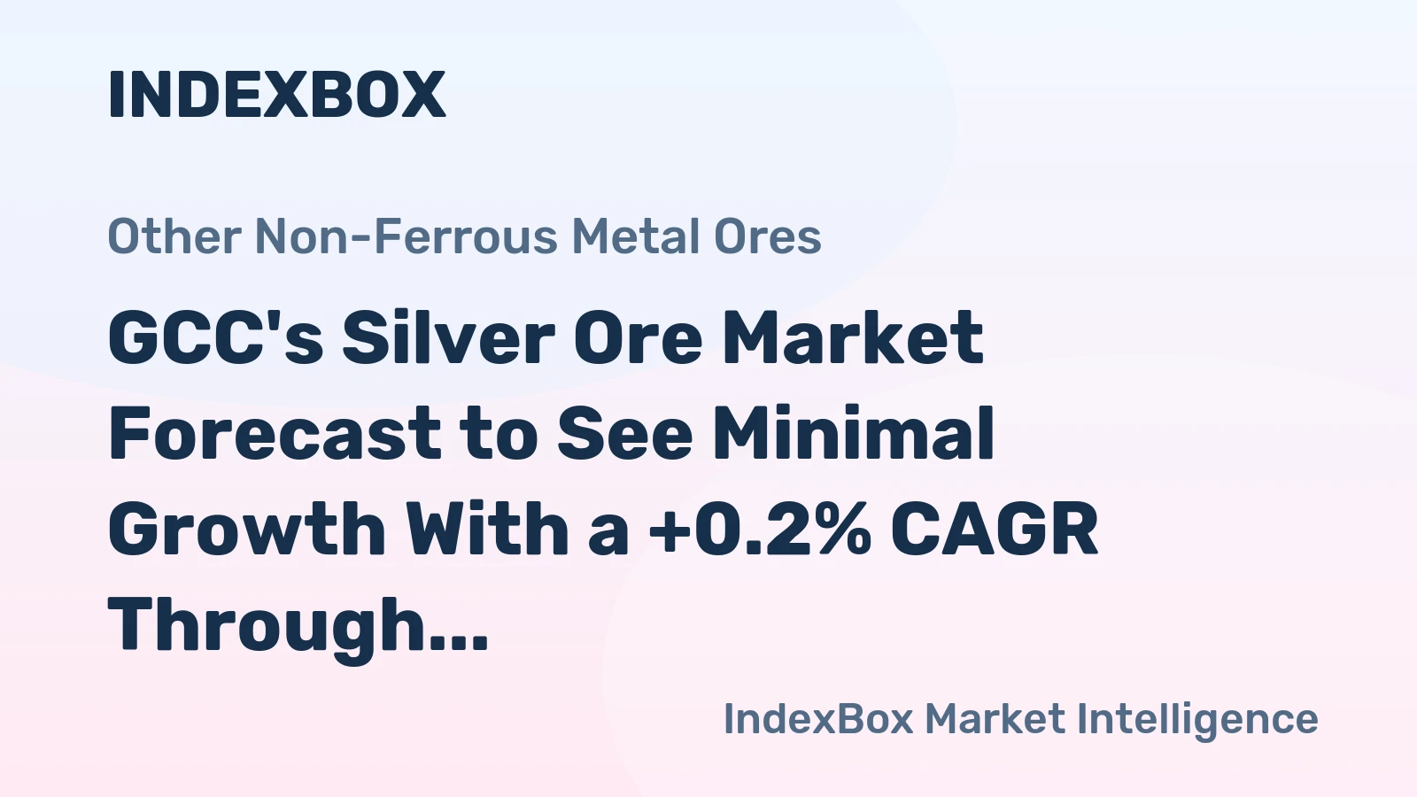 GCC's Silver Ore Market Forecast to See Minimal Growth With a +0.2% CAGR Through 2035