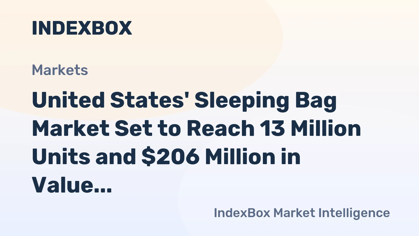 United States' Sleeping Bag Market Set to Reach 13 Million Units and $206 Million in Value
