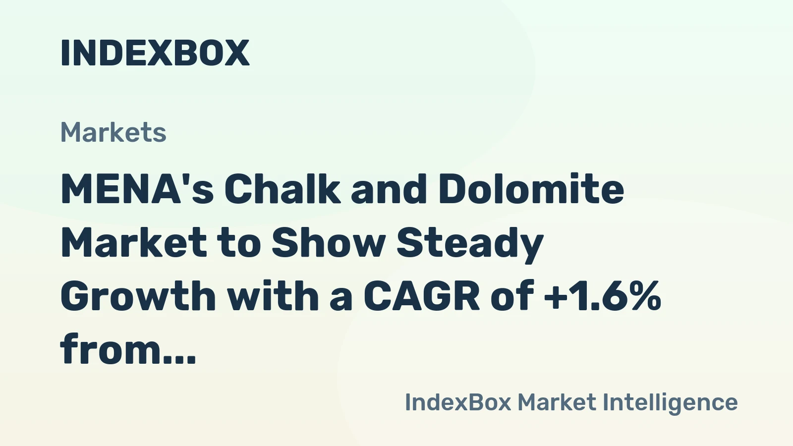 MENA's Chalk and Dolomite Market to Show Steady Growth with a CAGR of +1.6% from 2024 to 2035
