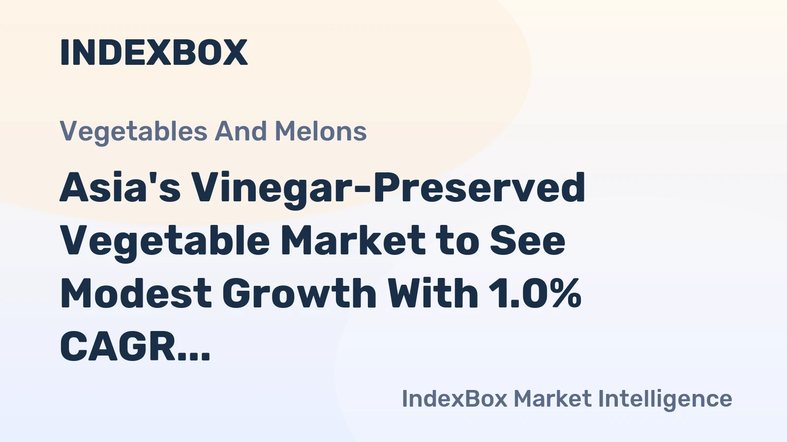 Asia's Vinegar-Preserved Vegetable Market to See Modest Growth With 1.0% CAGR Through 2035
