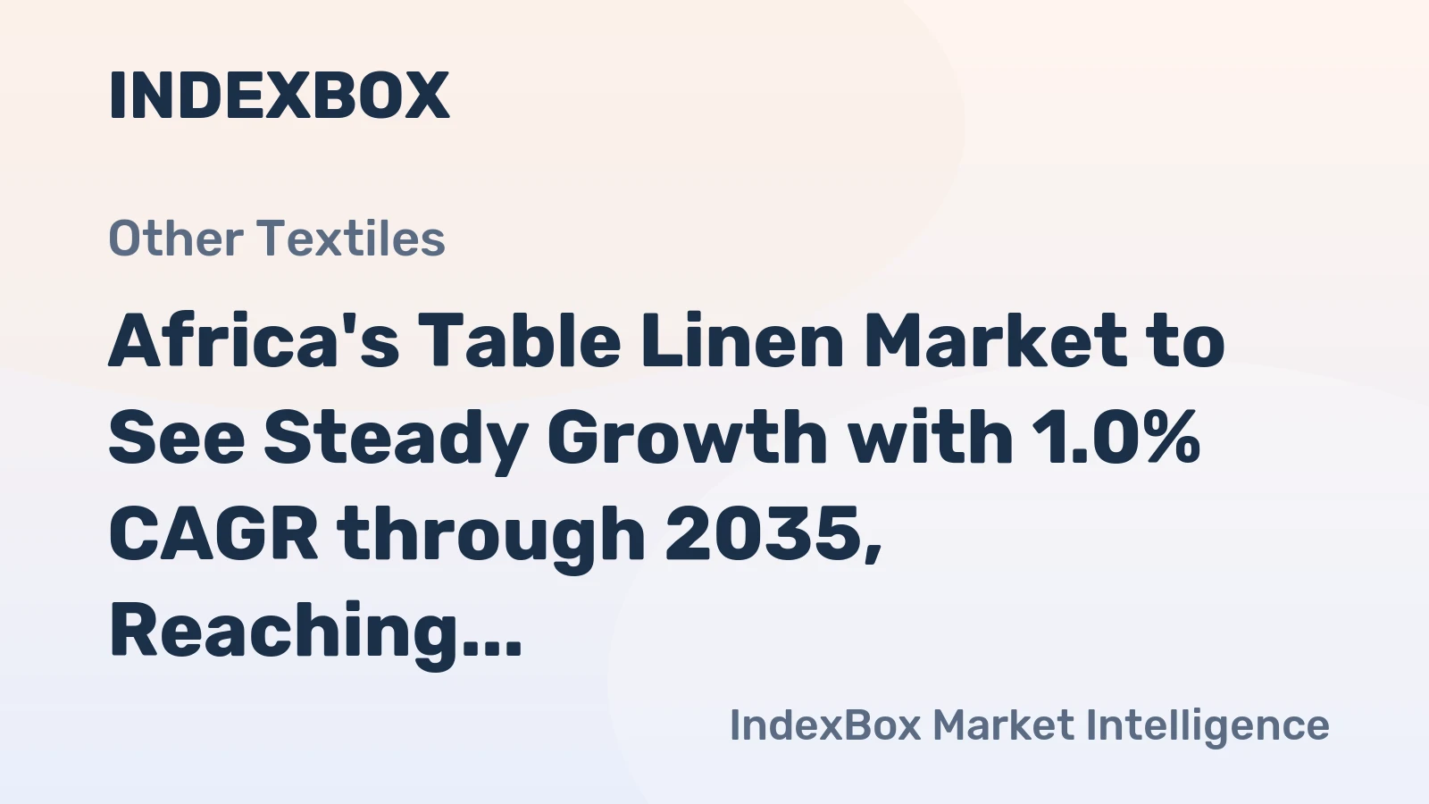 Africa's Table Linen Market to See Steady Growth with 1.0% CAGR through 2035, Reaching $1B
