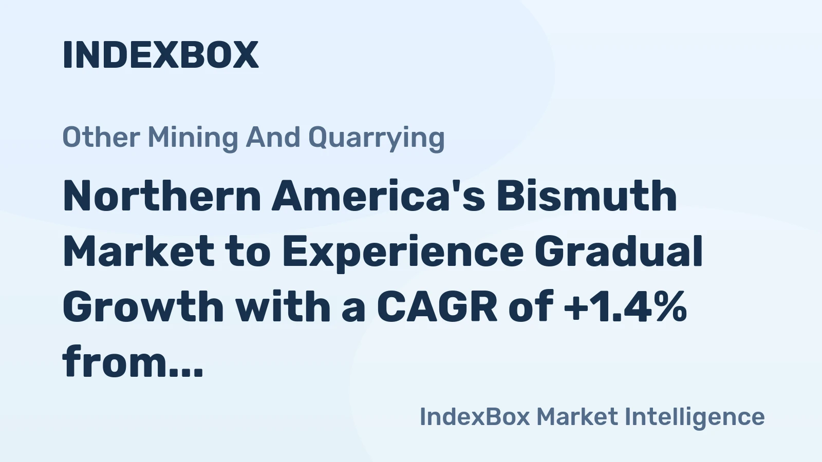 Northern America's Bismuth Market to Experience Gradual Growth with a CAGR of +1.4% from 2024 to 2035