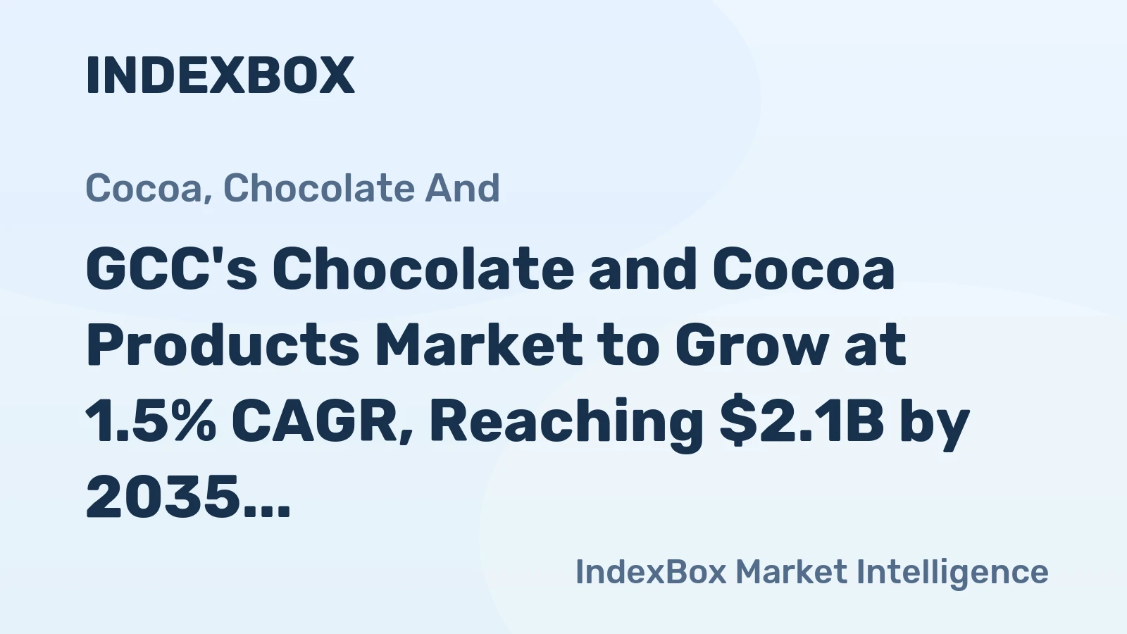 GCC's Chocolate and Cocoa Products Market to Grow at 1.5% CAGR, Reaching $2.1B by 2035