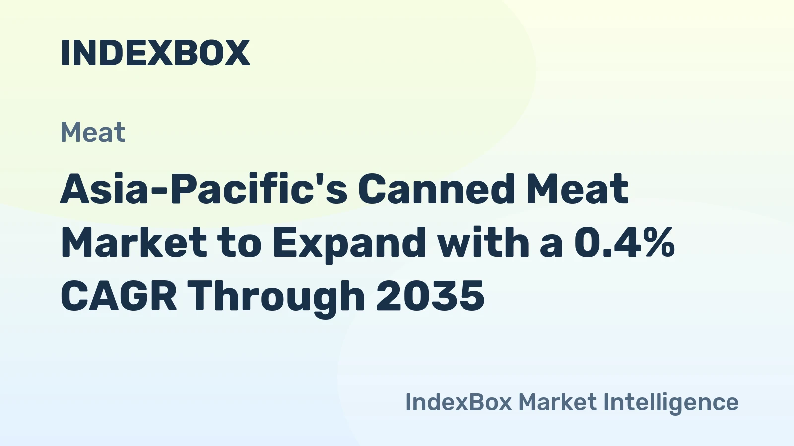 Asia-Pacific's Canned Meat Market to Expand with a 0.4% CAGR Through 2035