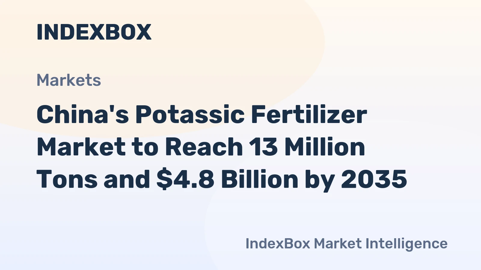 China's Potassic Fertilizer Market to Reach 13 Million Tons and $4.8 Billion by 2035