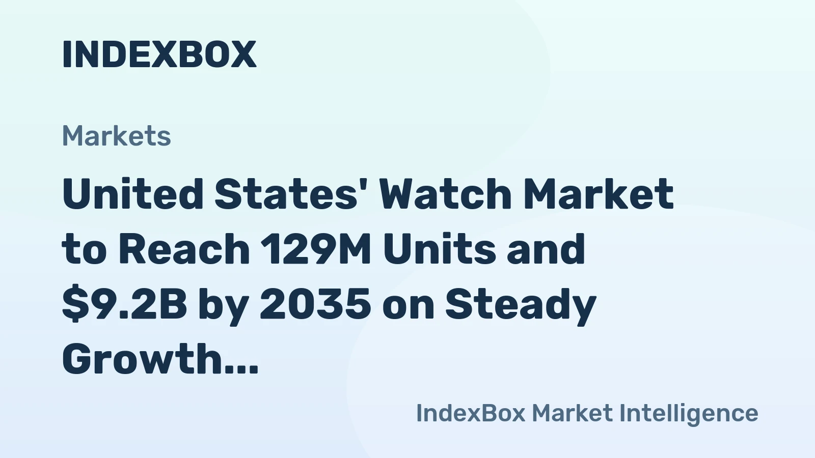 United States' Watch Market to Reach 129M Units and $9.2B by 2035 on Steady Growth