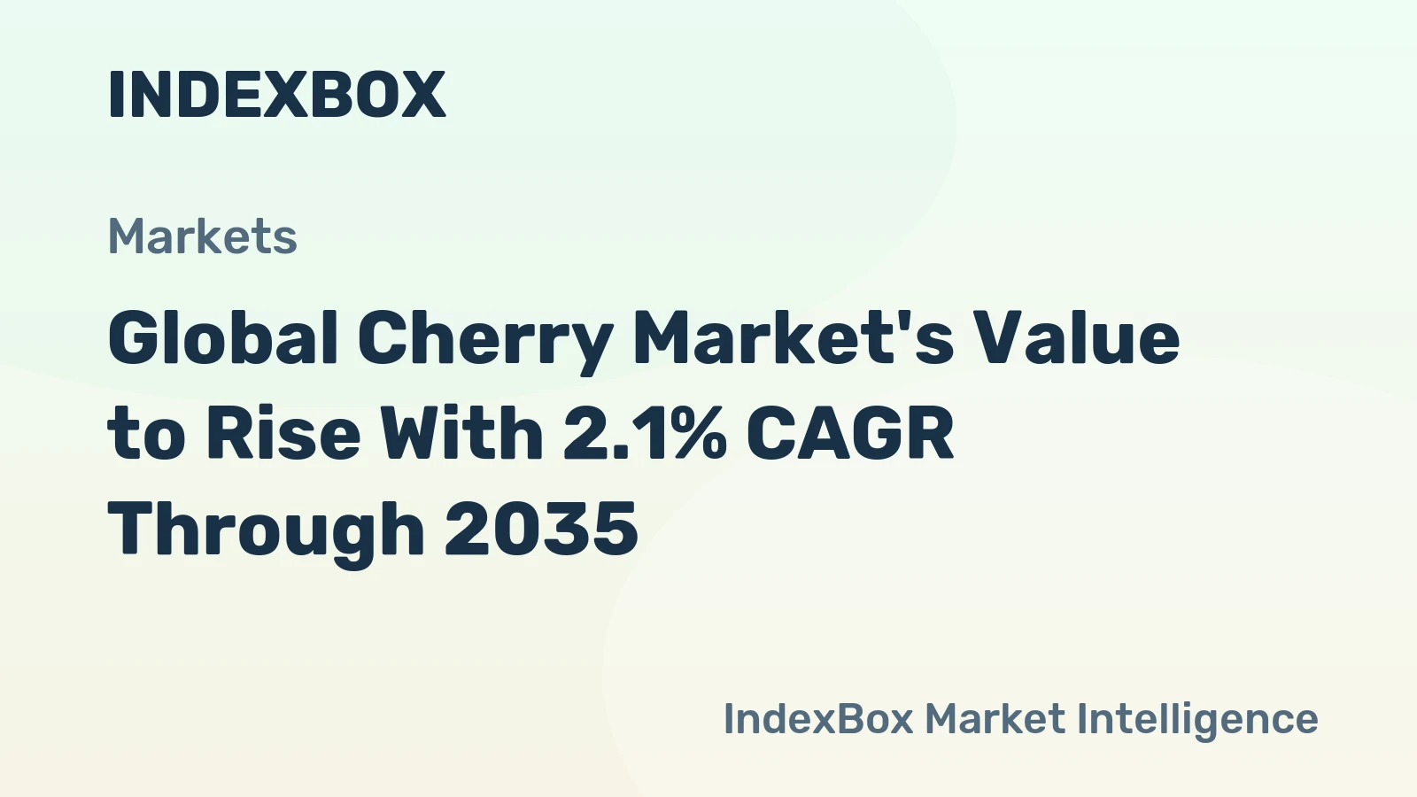 Global Cherry Market's Value to Rise With 2.1% CAGR Through 2035