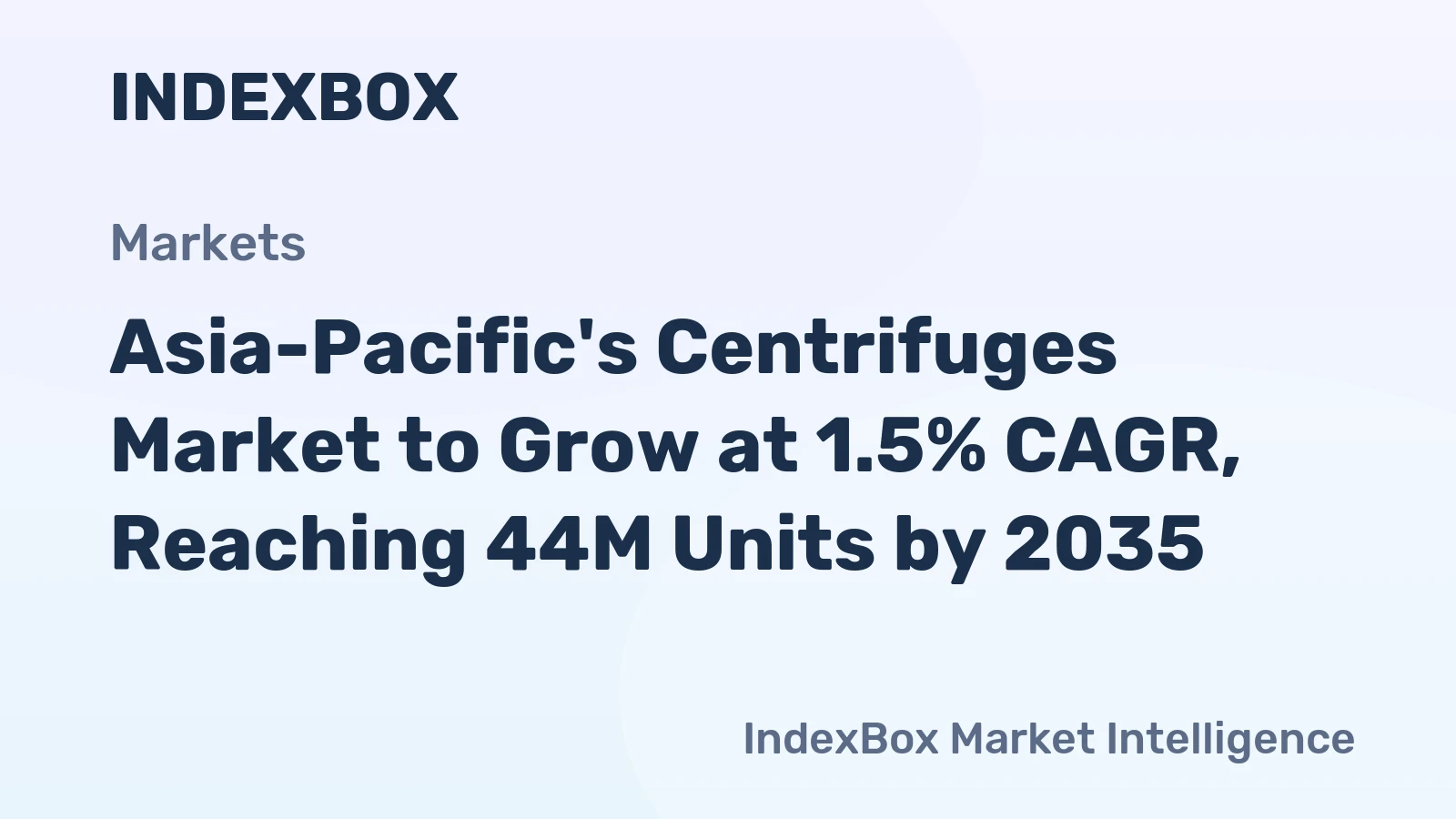 Asia-Pacific's Centrifuges Market to Grow at 1.5% CAGR, Reaching 44M Units by 2035
