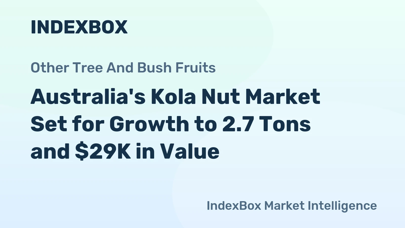 Australia's Kola Nut Market Set for Growth to 2.7 Tons and $29K in Value