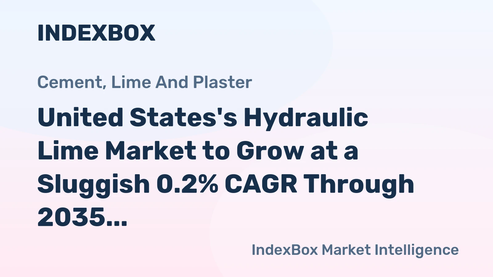 United States's Hydraulic Lime Market to Grow at a Sluggish 0.2% CAGR Through 2035, Reaching 1.9M Tons.