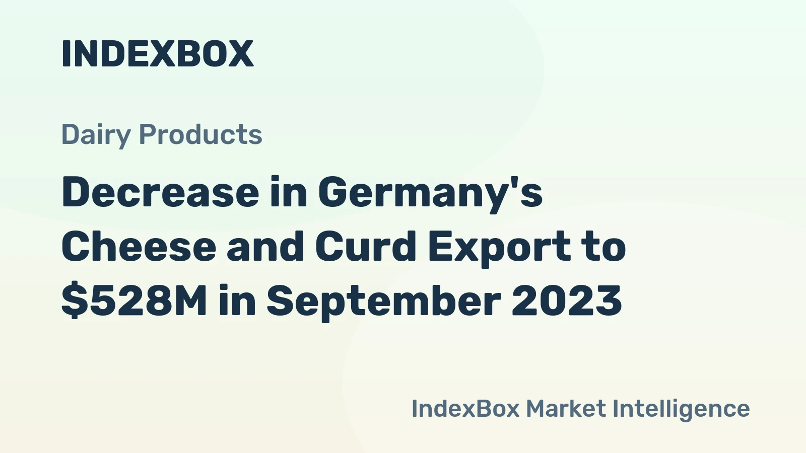 Decrease in Germany's Cheese and Curd Export to $528M in September 2023