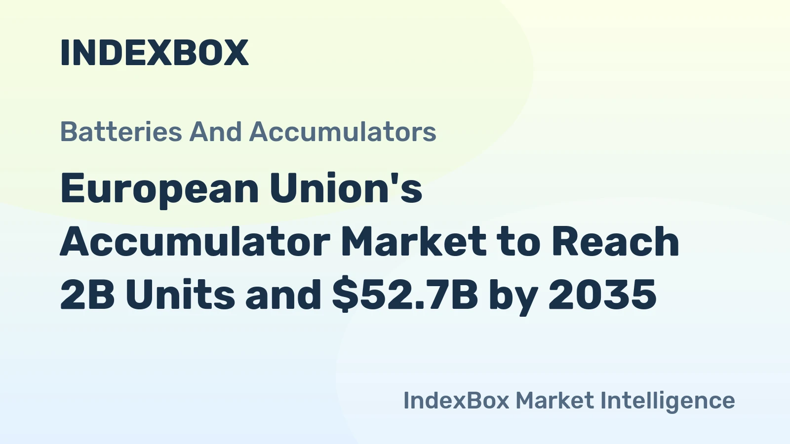 European Union's Accumulator Market to Reach 2B Units and $52.7B by 2035