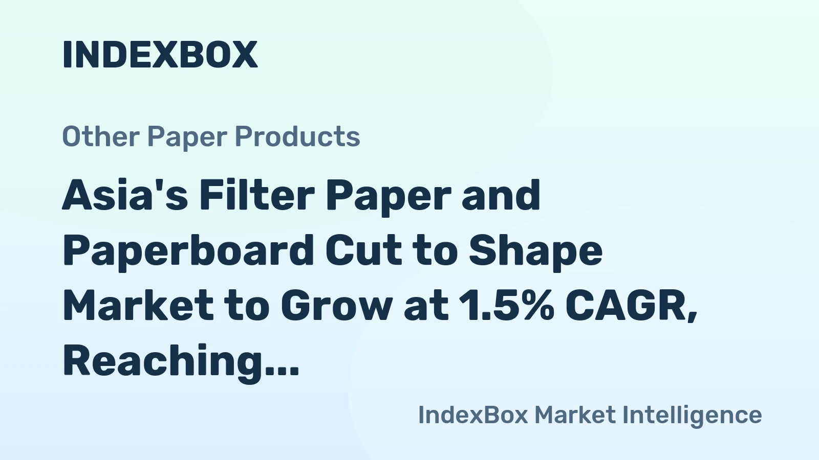 Asia's Filter Paper and Paperboard Cut to Shape Market to Grow at 1.5% CAGR, Reaching 979K tons by 2035