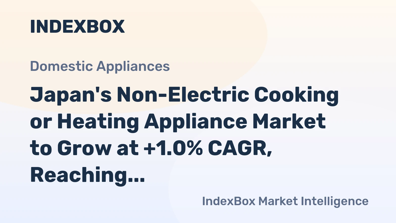 Japan's Non-Electric Cooking or Heating Appliance Market to Grow at +1.0% CAGR, Reaching 11M Units by 2035