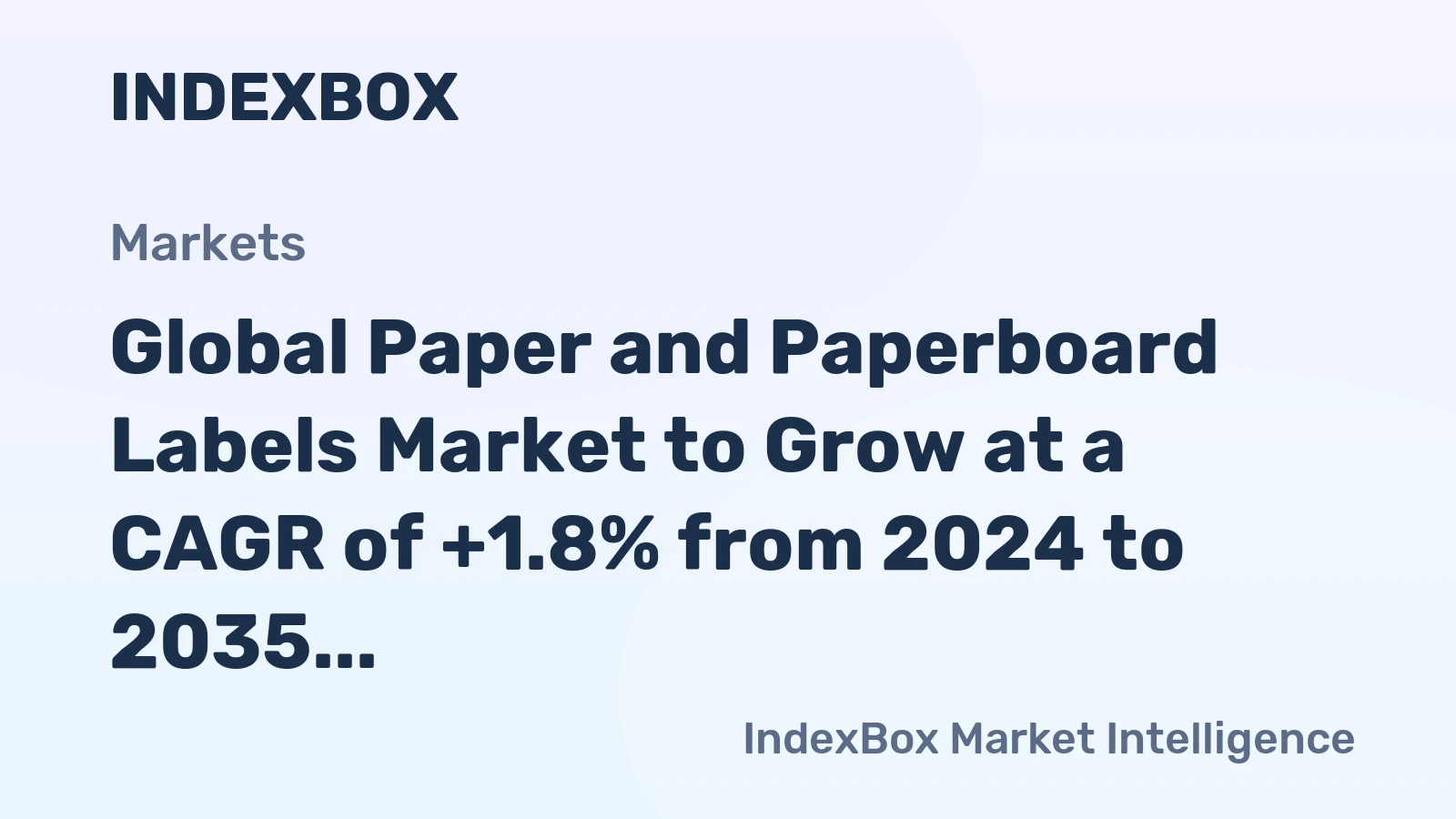 Global Paper and Paperboard Labels Market to Grow at a CAGR of +1.8% from 2024 to 2035