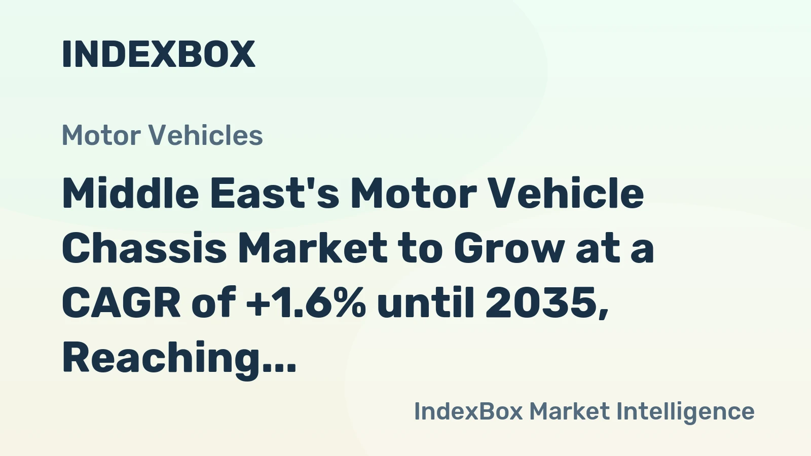 Middle East's Motor Vehicle Chassis Market to Grow at a CAGR of +1.6% until 2035, Reaching 82K Units