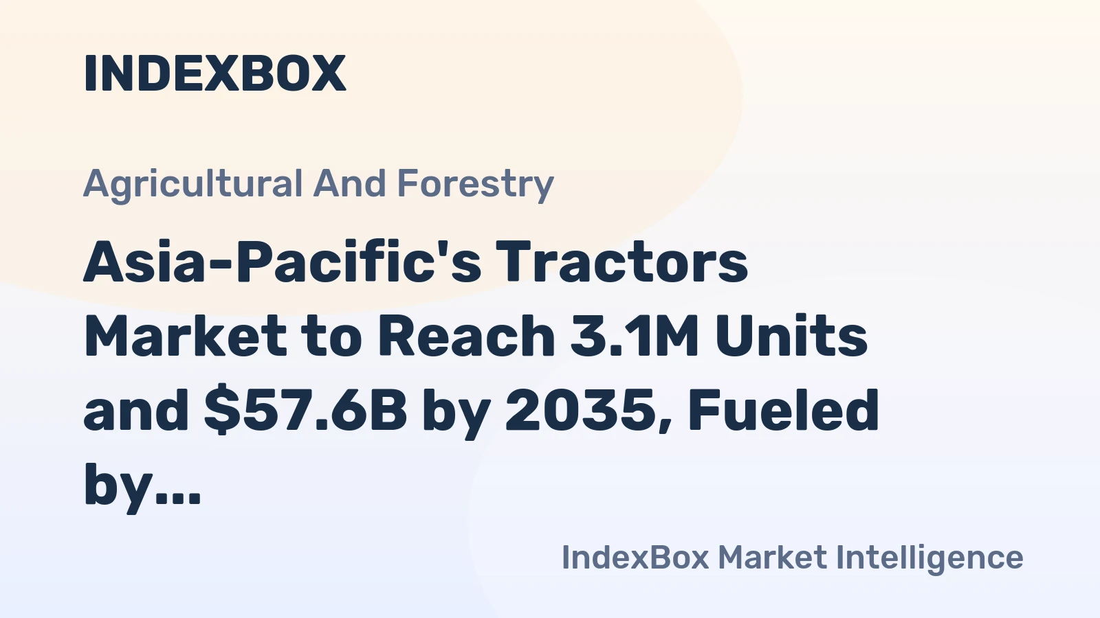 Asia-Pacific's Tractors Market to Reach 3.1M Units and $57.6B by 2035, Fueled by Growing Demand