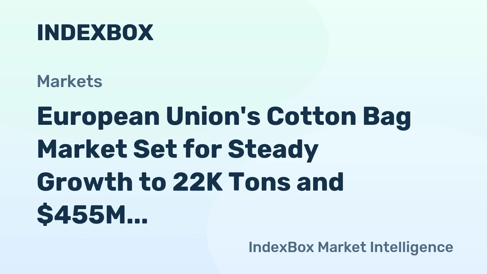 European Union's Cotton Bag Market Set for Steady Growth to 22K Tons and $455M