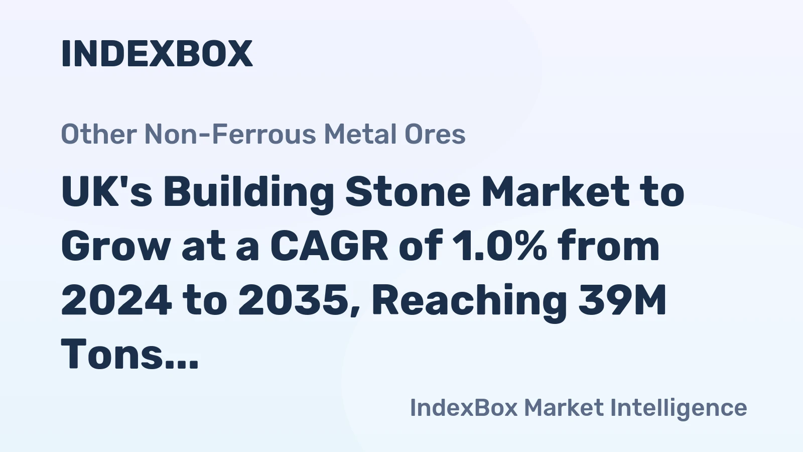 UK's Building Stone Market to Grow at a CAGR of 1.0% from 2024 to 2035, Reaching 39M Tons