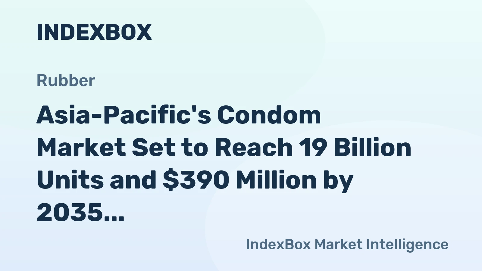 Asia-Pacific's Condom Market Set to Reach 19 Billion Units and $390 Million by 2035