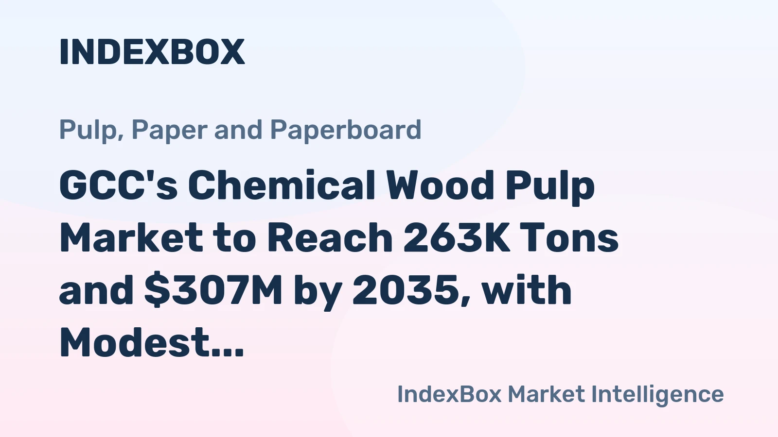 GCC's Chemical Wood Pulp Market to Reach 263K Tons and $307M by 2035, with Modest Growth Forecasted
