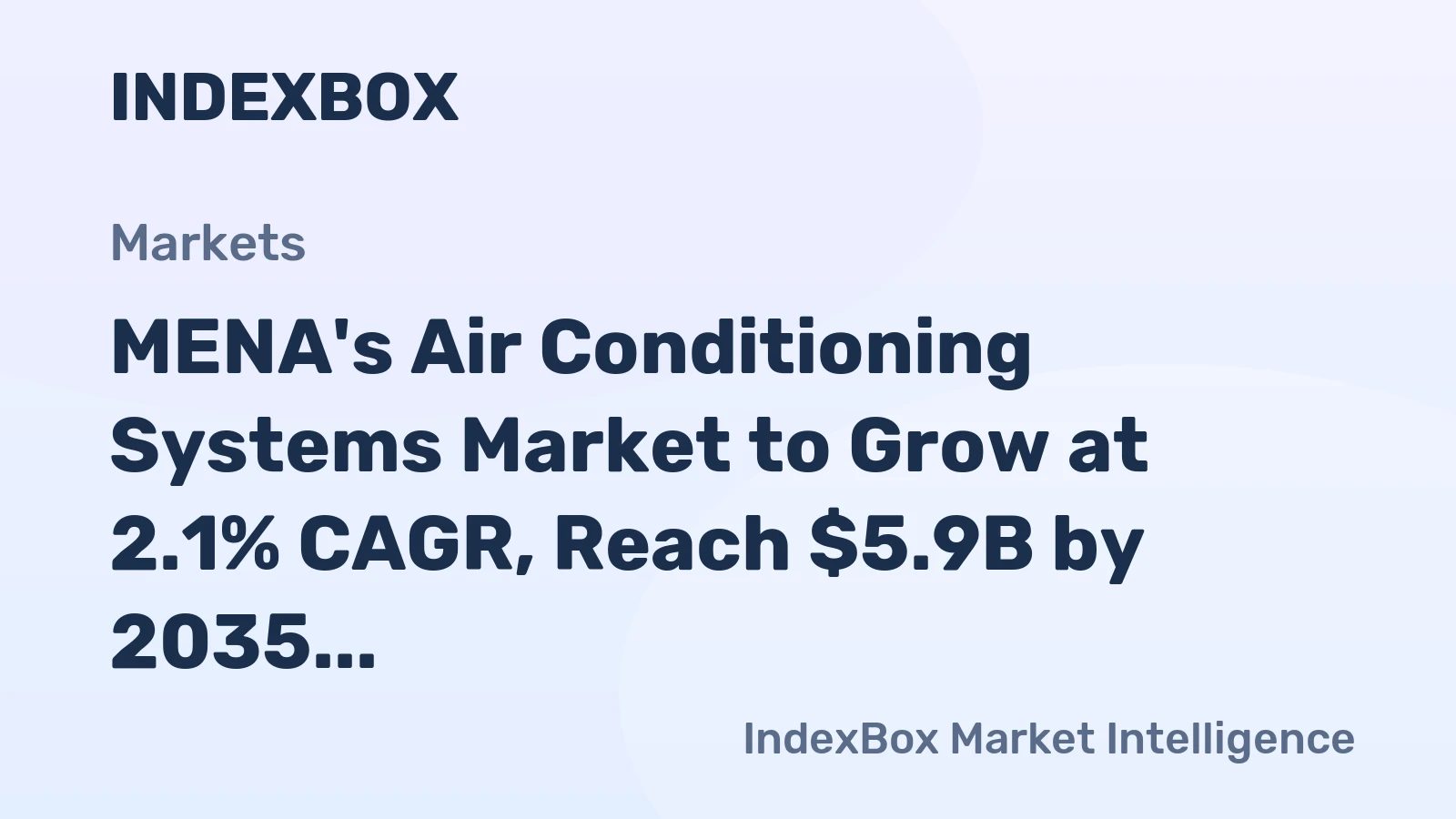 MENA's Air Conditioning Systems Market to Grow at 2.1% CAGR, Reach $5.9B by 2035