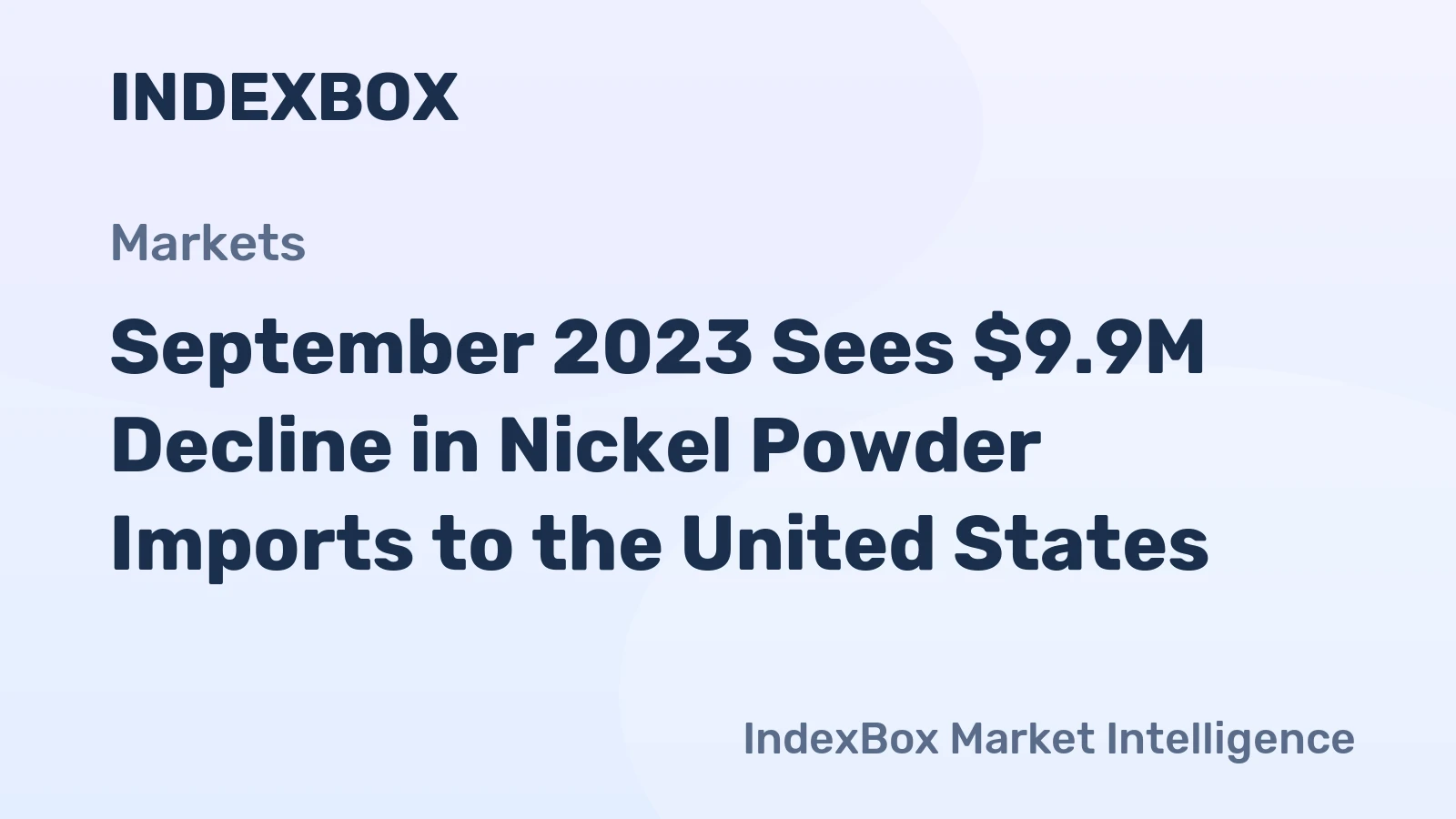 September 2023 Sees $9.9M Decline in Nickel Powder Imports to the United States