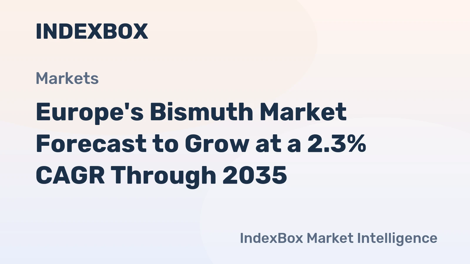 Europe's Bismuth Market Forecast to Grow at a 2.3% CAGR Through 2035