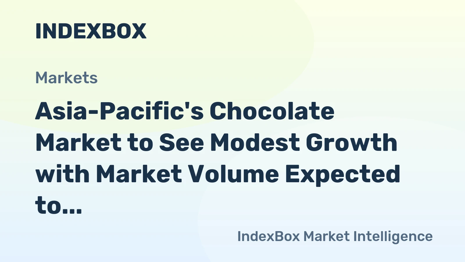 Asia-Pacific's Chocolate Market to See Modest Growth with Market Volume Expected to Reach 665K Tons and Market Value to Hit $2.5B by 2035
