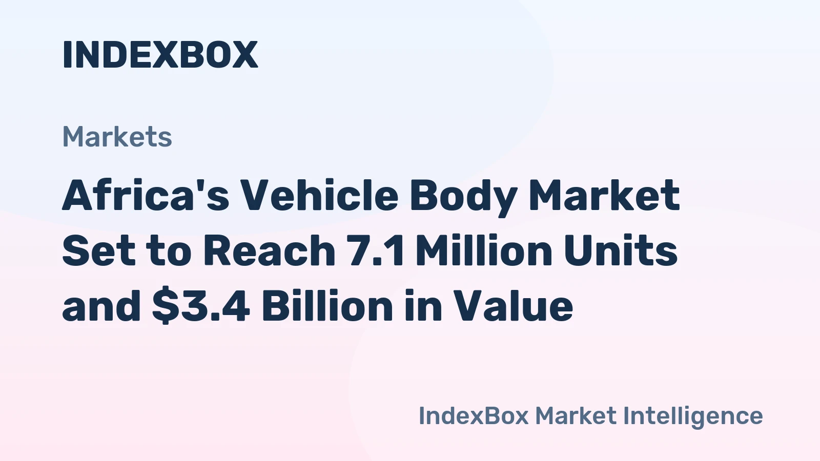 Africa's Vehicle Body Market Set to Reach 7.1 Million Units and $3.4 Billion in Value