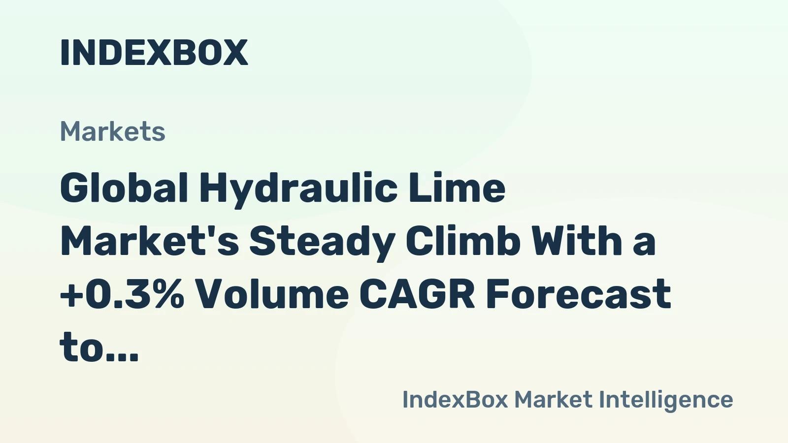 Global Hydraulic Lime Market's Steady Climb With a +0.3% Volume CAGR Forecast to 2035