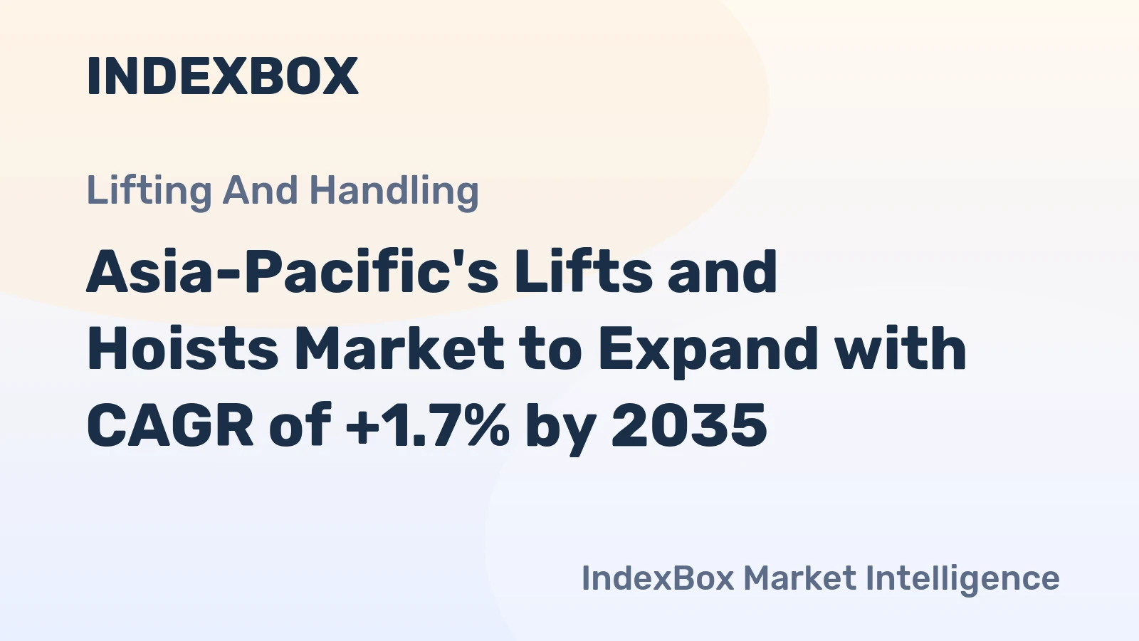 Asia-Pacific's Lifts and Hoists Market to Expand with CAGR of +1.7% by 2035