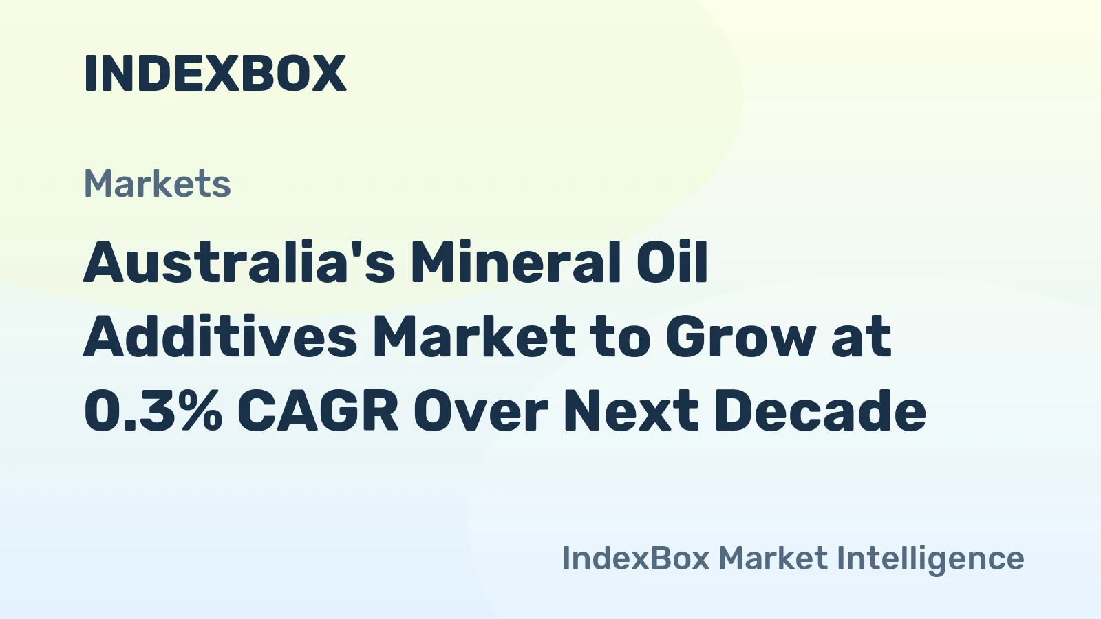 Australia's Mineral Oil Additives Market to Grow at 0.3% CAGR Over Next Decade