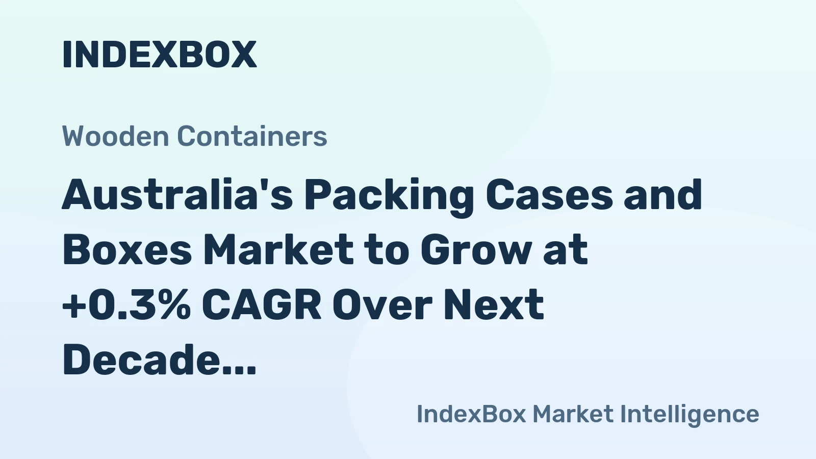 Australia's Packing Cases and Boxes Market to Grow at +0.3% CAGR Over Next Decade