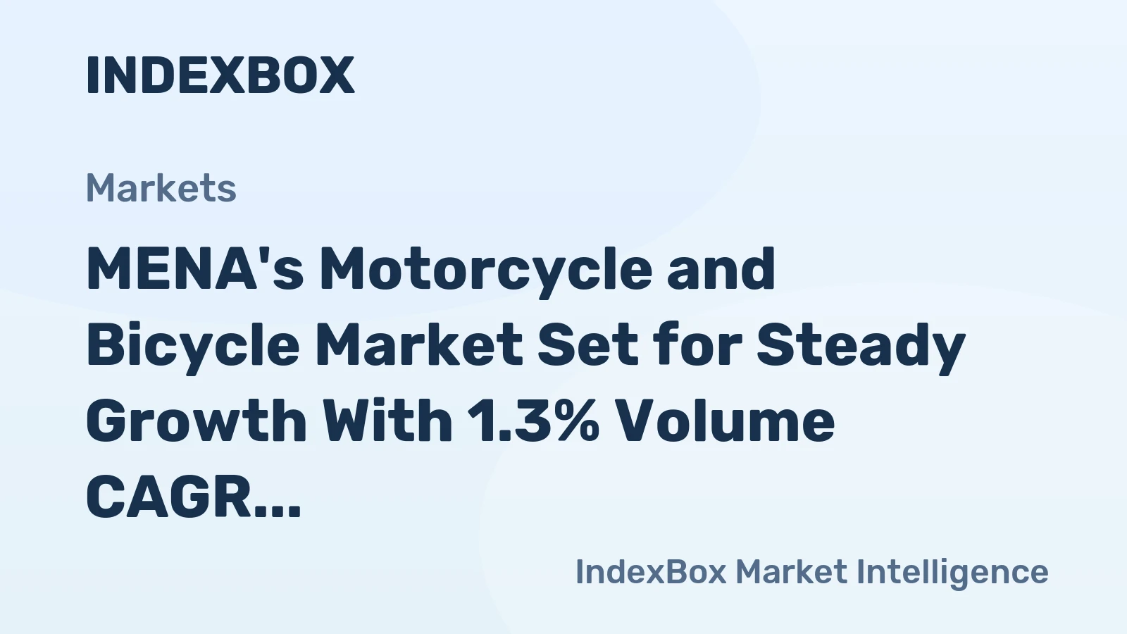 MENA's Motorcycle and Bicycle Market Set for Steady Growth With 1.3% Volume CAGR Through 2035