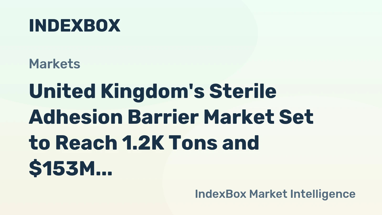 United Kingdom's Sterile Adhesion Barrier Market Set to Reach 1.2K Tons and $153M