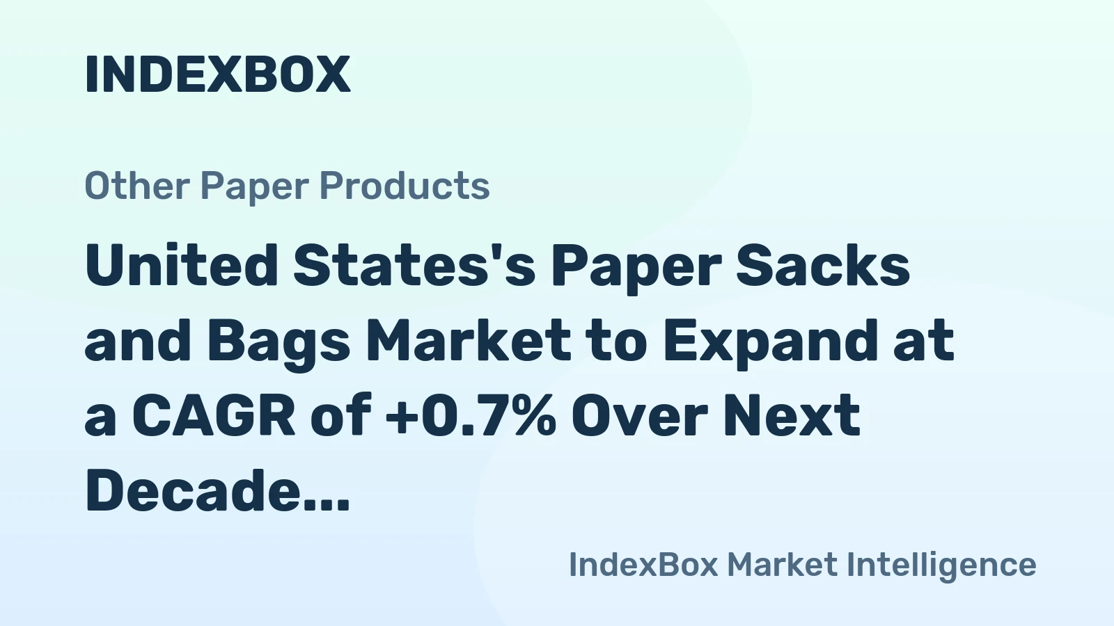 United States's Paper Sacks and Bags Market to Expand at a CAGR of +0.7% Over Next Decade