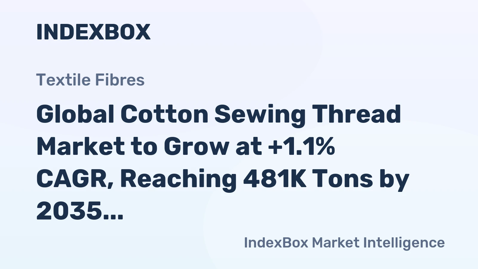 Global Cotton Sewing Thread Market to Grow at +1.1% CAGR, Reaching 481K Tons by 2035
