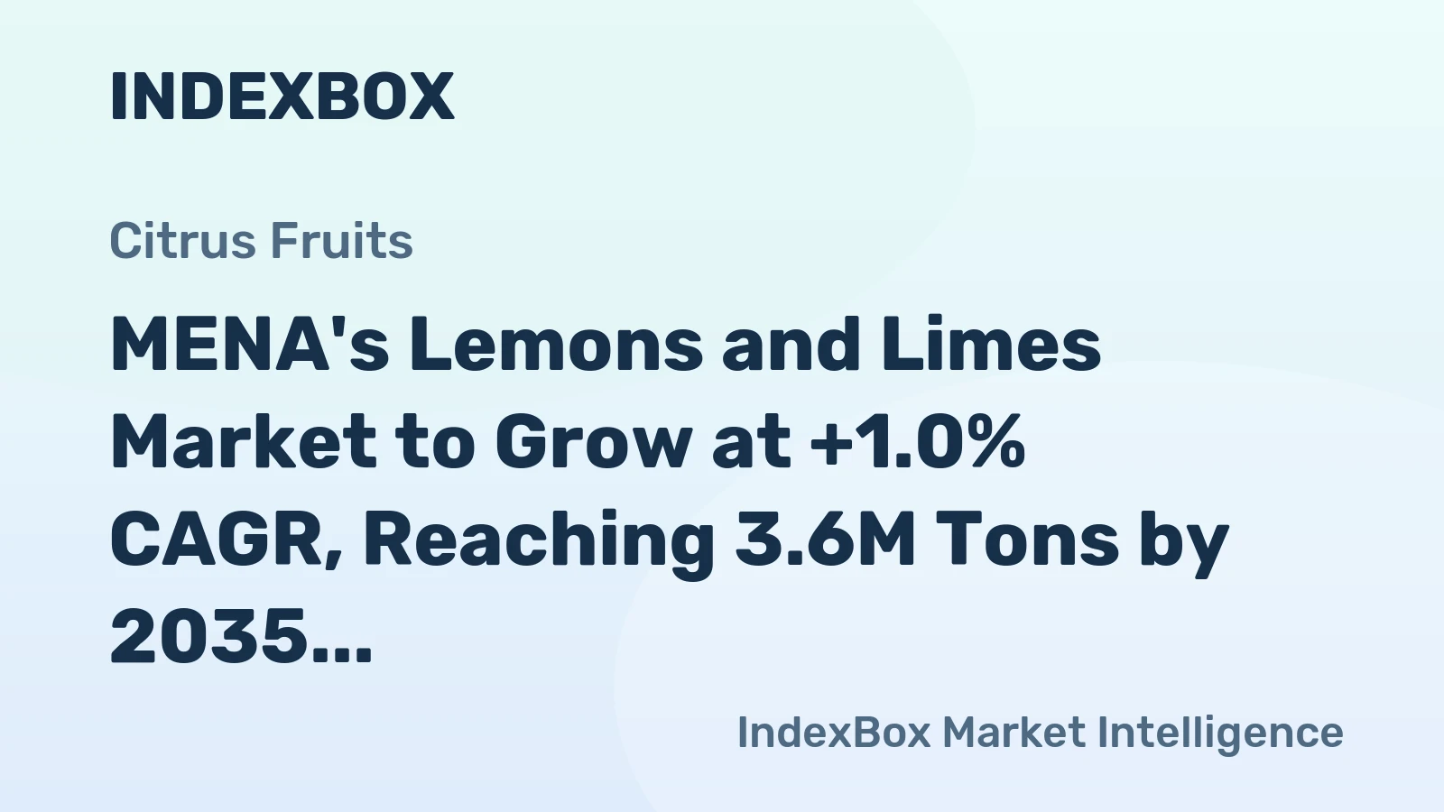 MENA's Lemons and Limes Market to Grow at +1.0% CAGR, Reaching 3.6M Tons by 2035