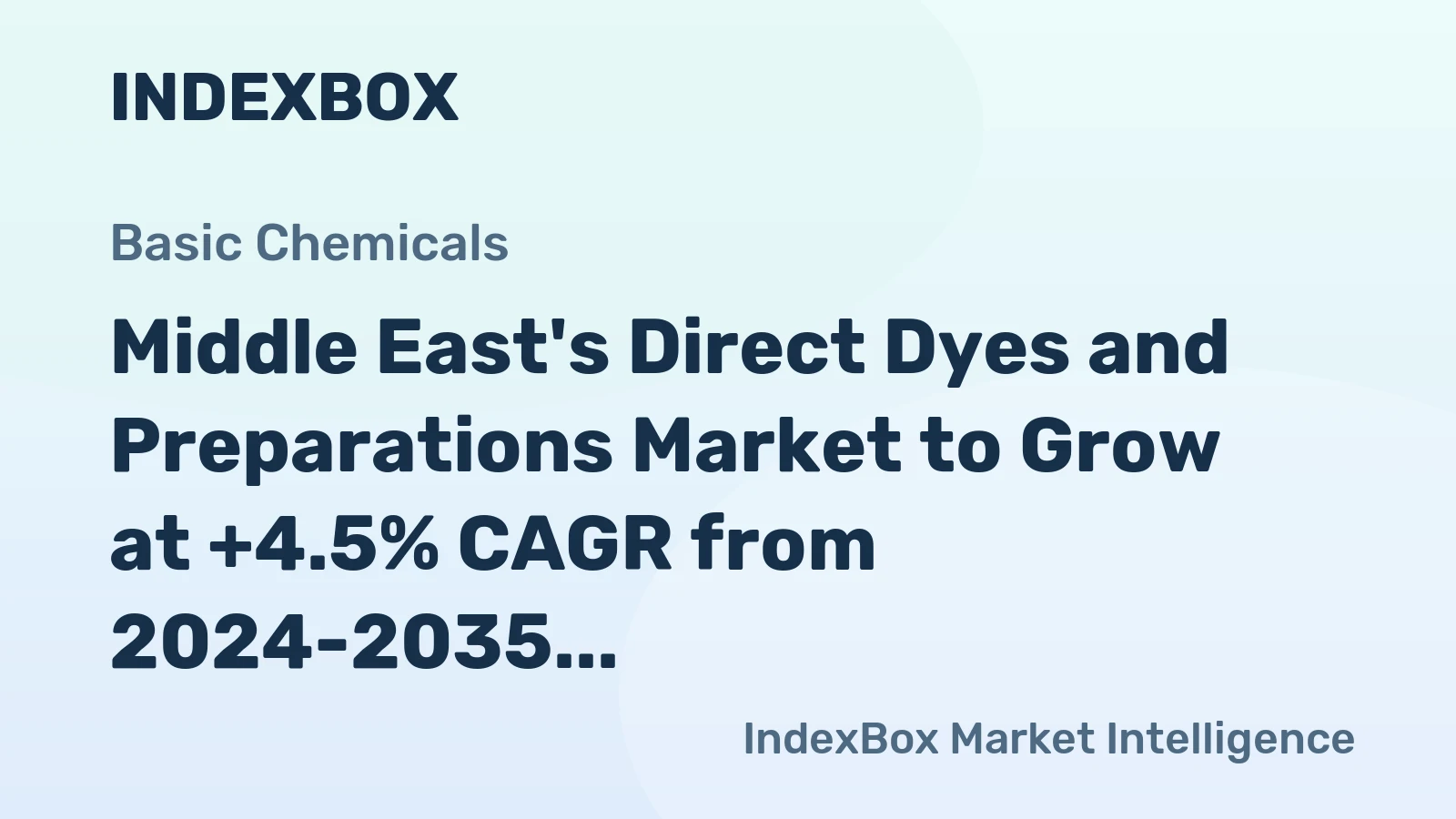 Middle East's Direct Dyes and Preparations Market to Grow at +4.5% CAGR from 2024-2035
