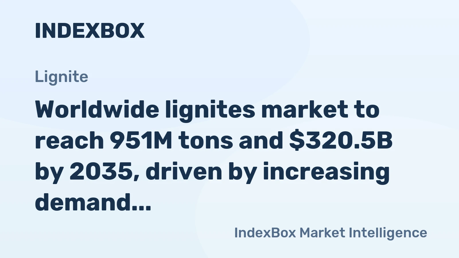 Worldwide lignites market to reach 951M tons and $320.5B by 2035, driven by increasing demand