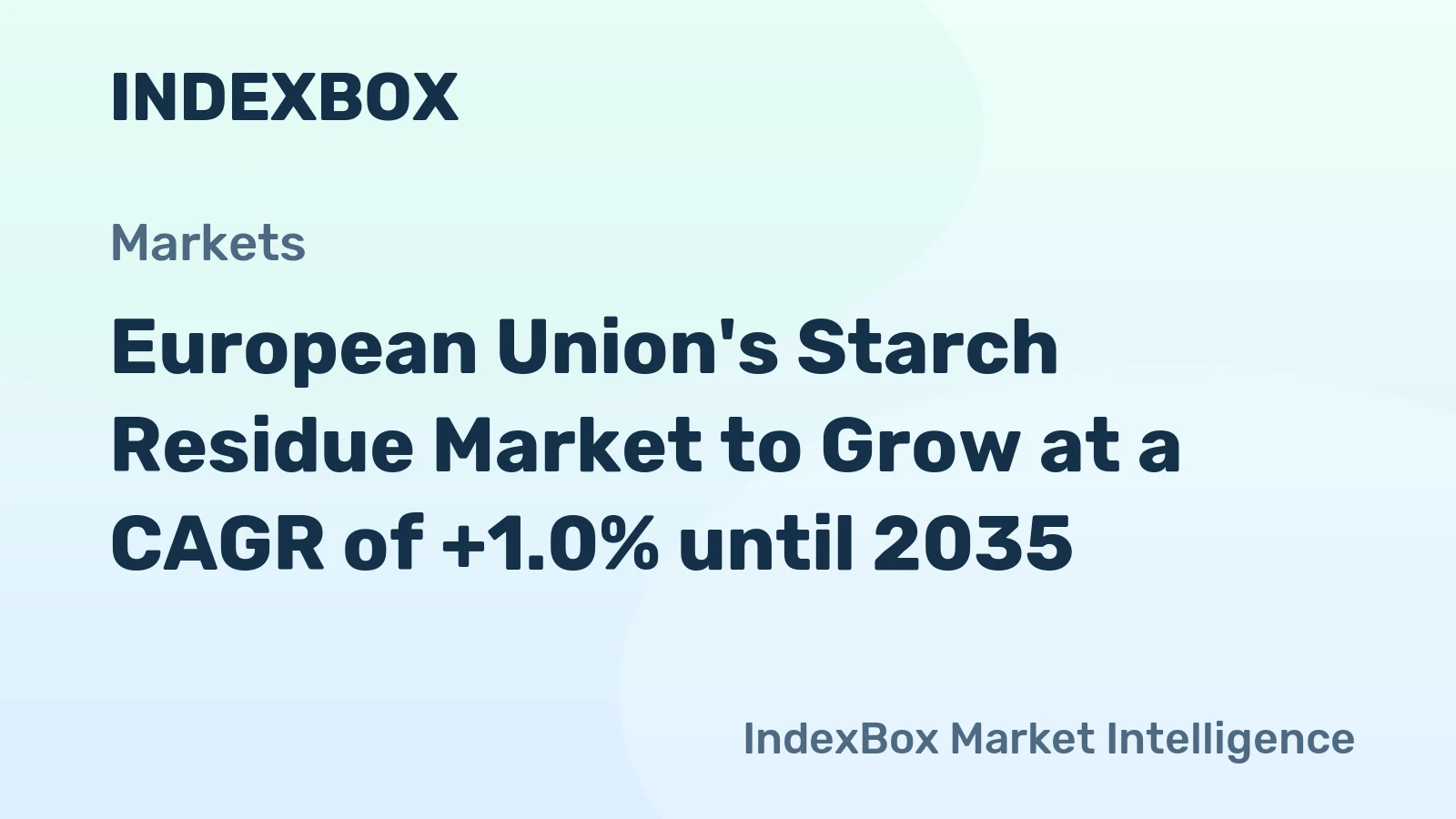 European Union's Starch Residue Market to Grow at a CAGR of +1.0% until 2035