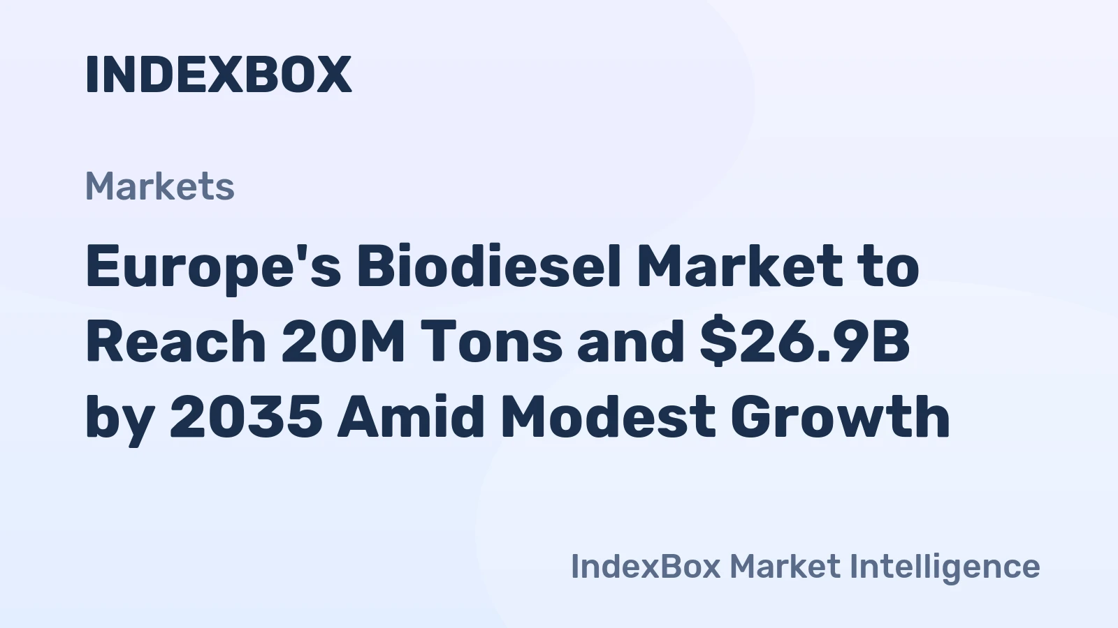 Europe's Biodiesel Market to Reach 20M Tons and $26.9B by 2035 Amid Modest Growth