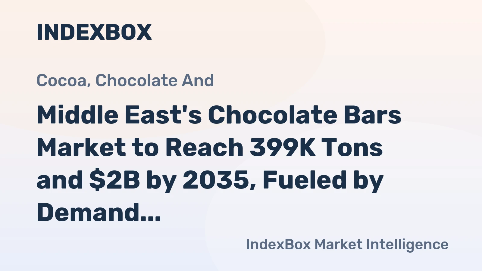 Middle East's Chocolate Bars Market to Reach 399K Tons and $2B by 2035, Fueled by Demand for Cereals, Fruits, and Nuts
