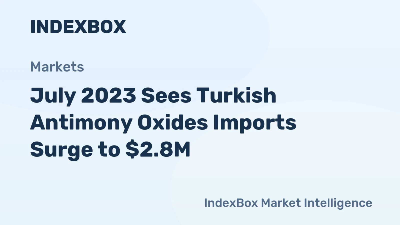 July 2023 Sees Turkish Antimony Oxides Imports Surge to $2.8M