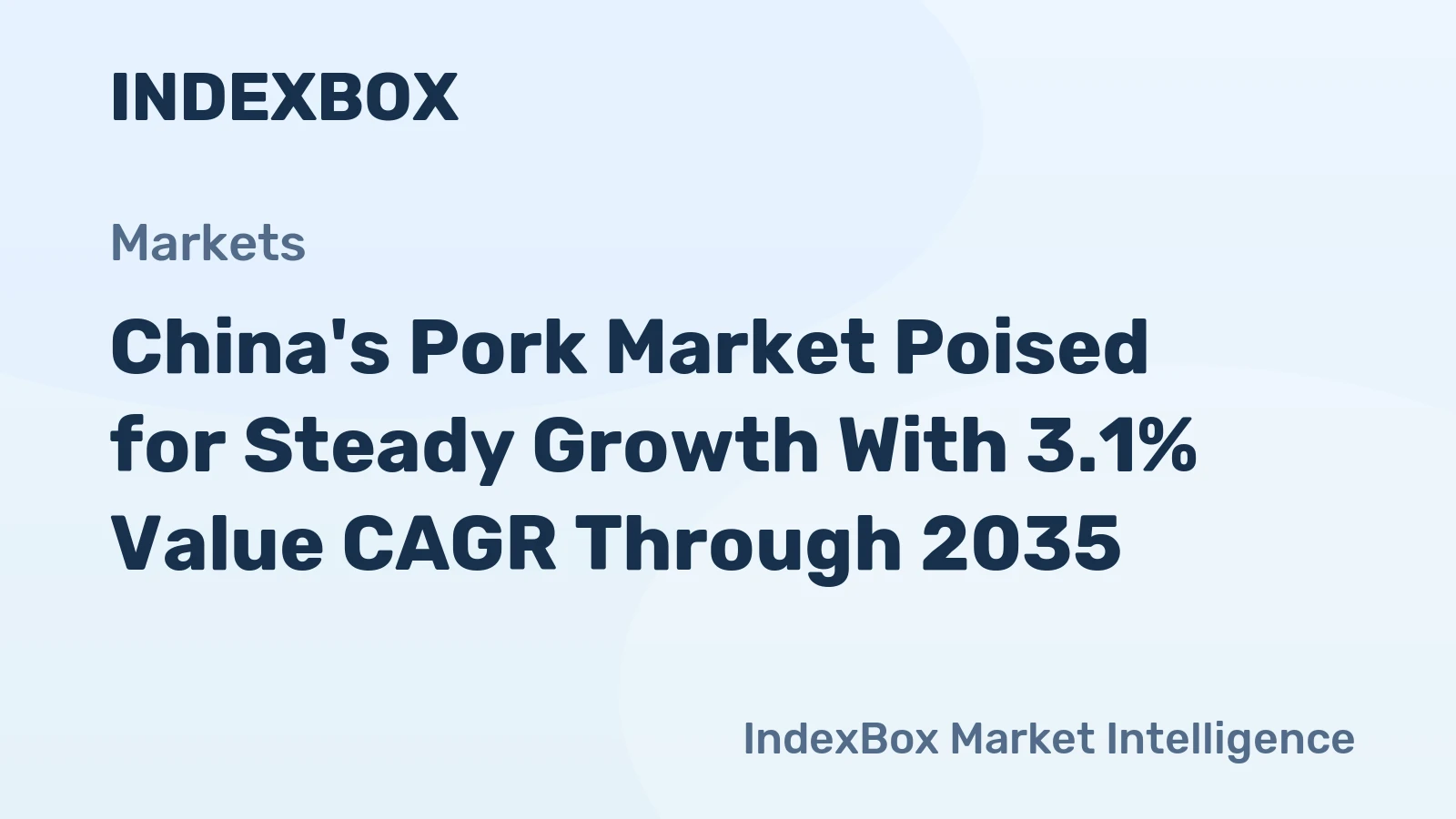 China's Pork Market Poised for Steady Growth With 3.1% Value CAGR Through 2035
