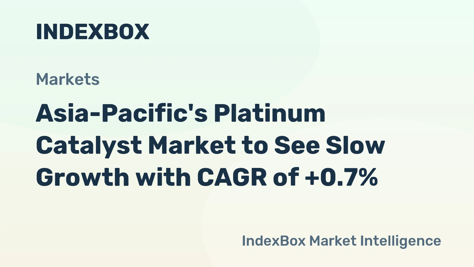 Asia-Pacific's Platinum Catalyst Market to See Slow Growth with CAGR of +0.7%