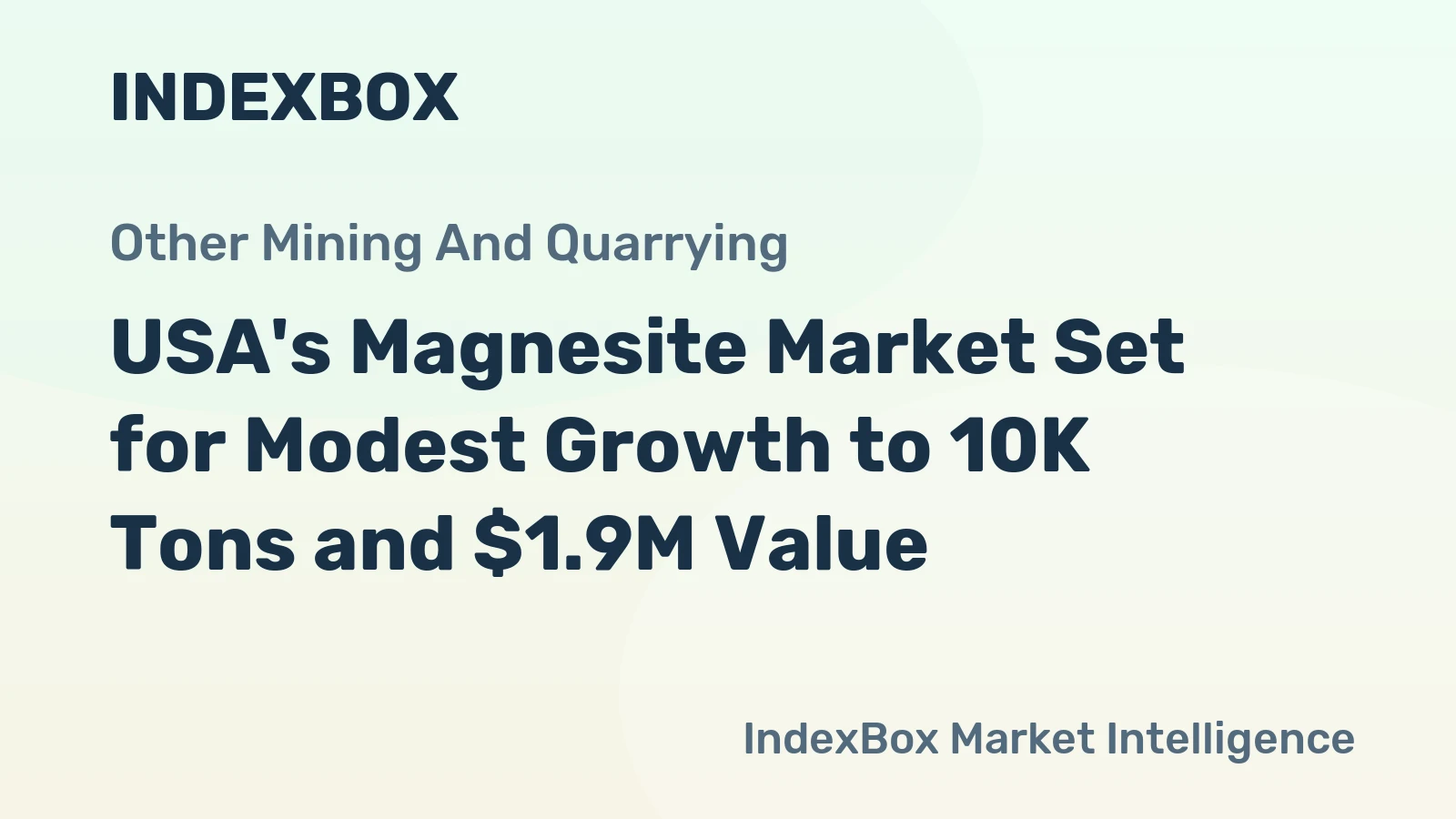 USA's Magnesite Market Set for Modest Growth to 10K Tons and $1.9M Value